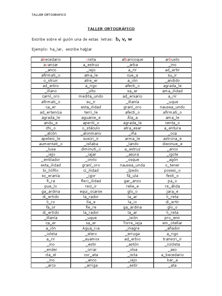 Taller Ortografico Guia2 | PDF | Ortografía | Escritura