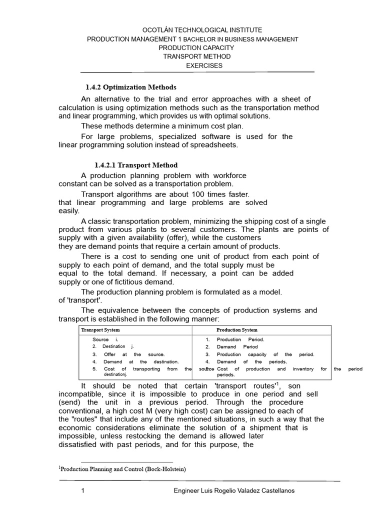 Production Capacity Optimization Methods | PDF | Linear Programming ...