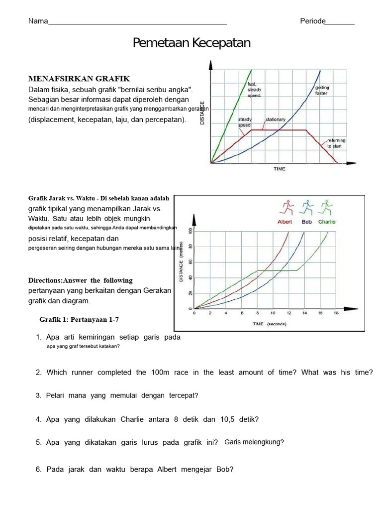 Memahami Grafik Jarak vs. Waktu dalam Fisika | PDF