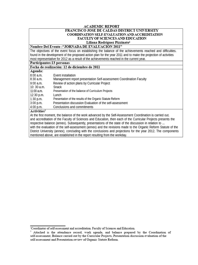 Example Academic Event Report | PDF | Curriculum