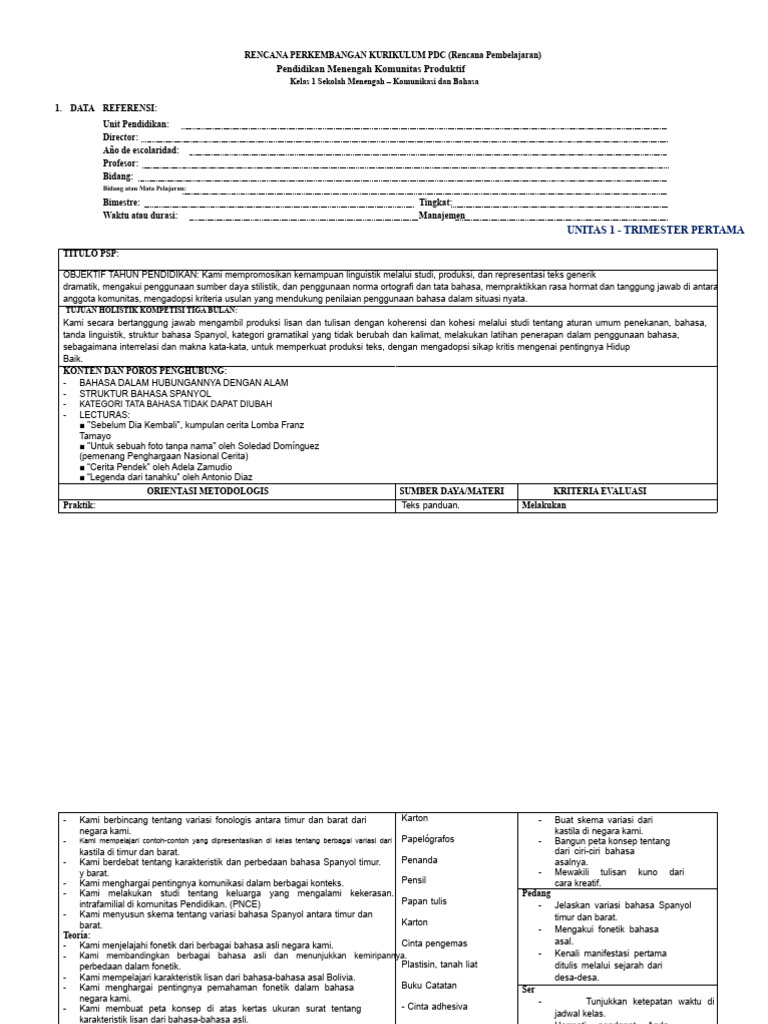 PDC - 2nd Komunikasi dan Bahasa | PDF