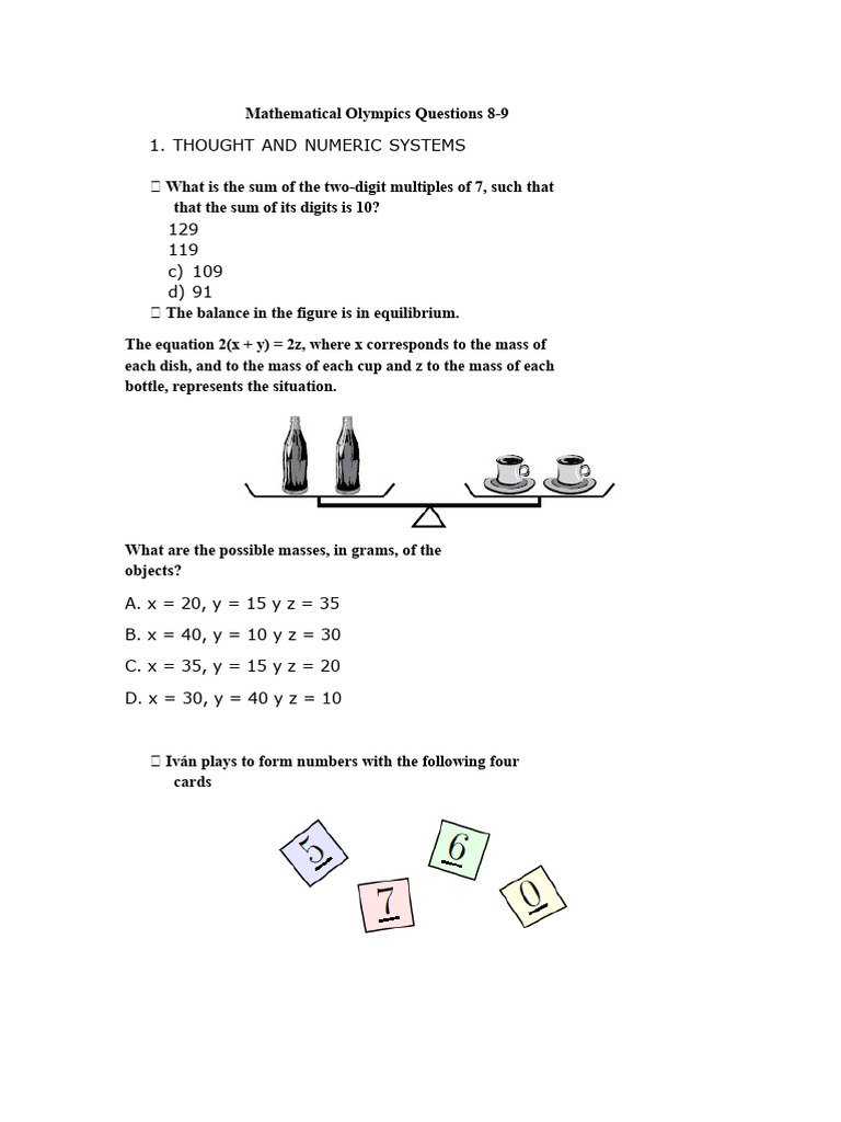 Math Olympics Questions on Systems | PDF