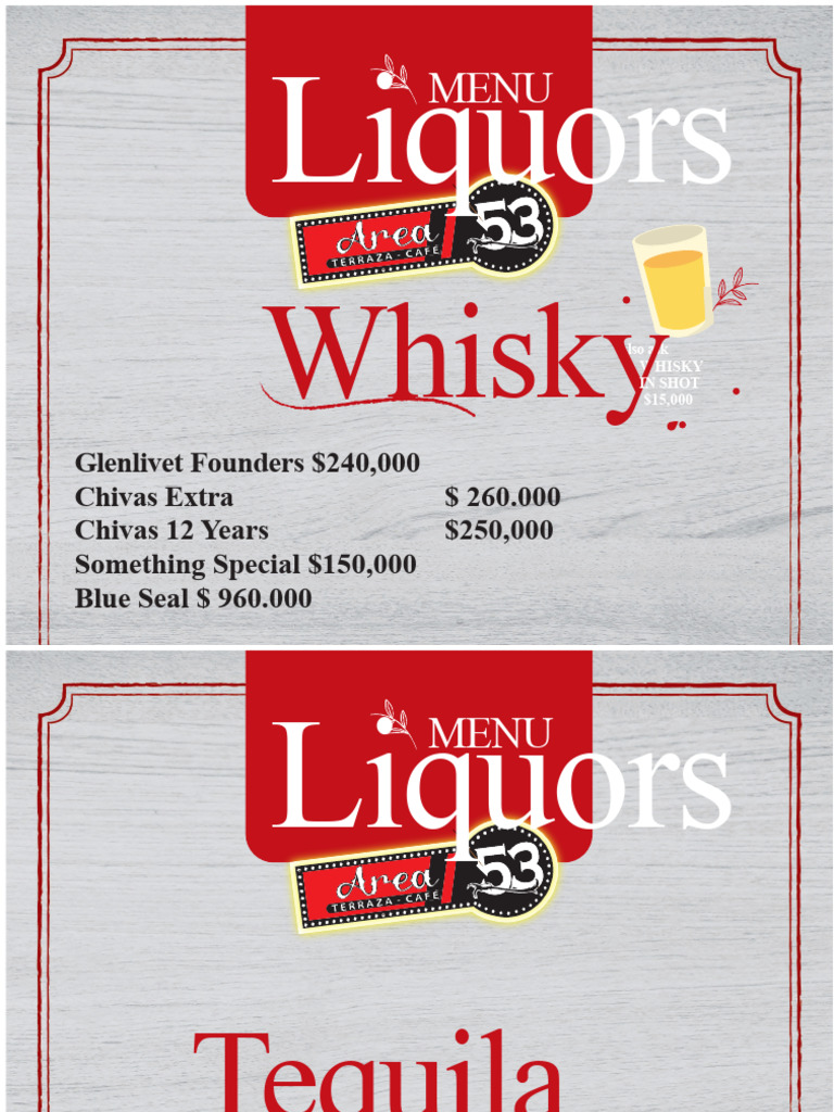 Liquors Menu Area 53 | PDF