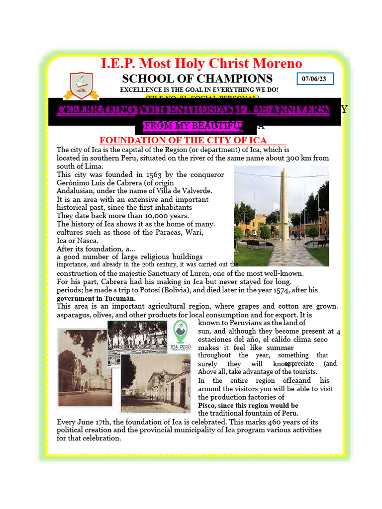 Foundation of The City of Ica | PDF | Earth Sciences | Physical Geography