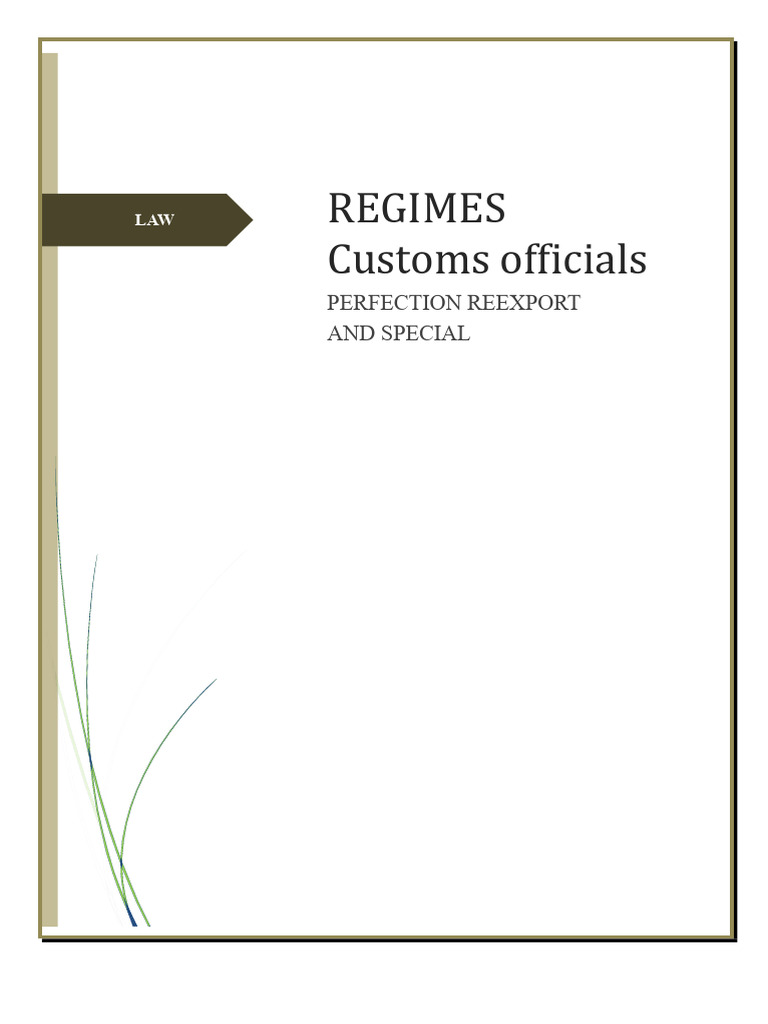 C-Monograph Customs Regimes of Perf. Refund. and Esp. | PDF | Customs ...
