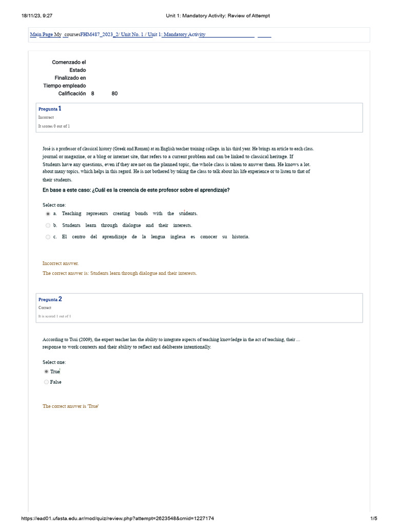 Unit 1 - Mandatory Activity - Review of The Attempt | PDF | Expert ...