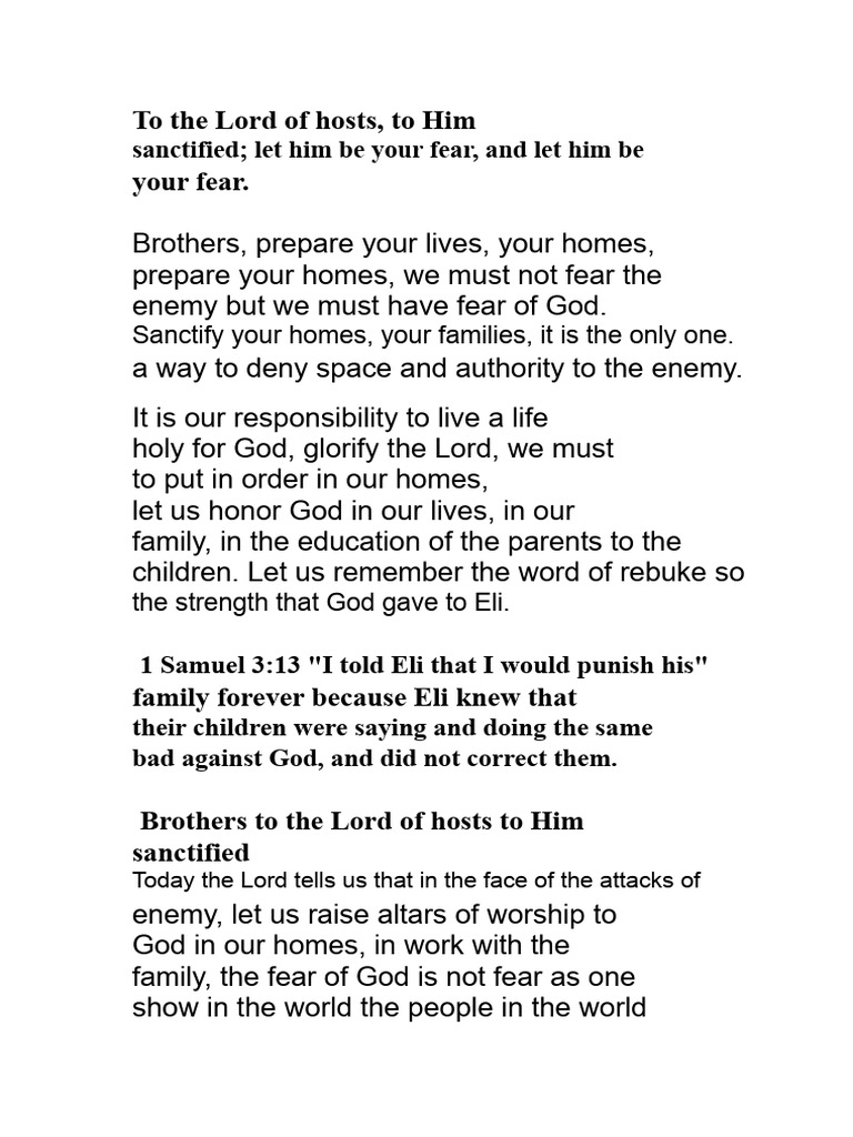 Preach Isaiah 8:13 | PDF | God | Names Of God In Judaism