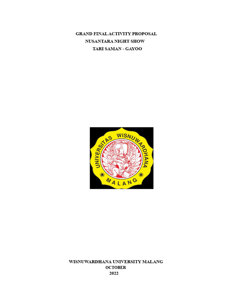 Proposal For Saman Dance Competition | PDF