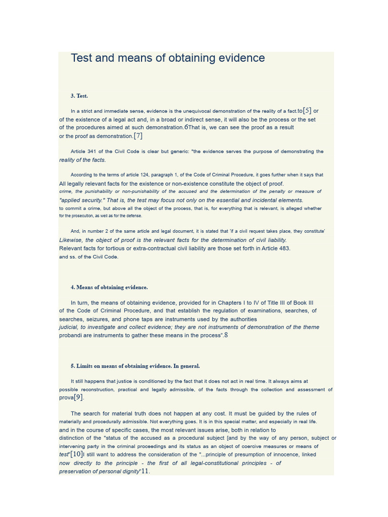 Evidence and Means of Obtaining Evidence | PDF | Evidence (Law) | Evidence