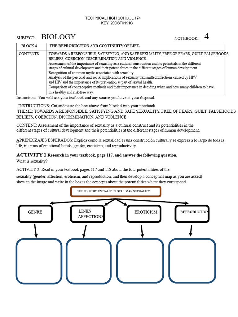 Booklet 4 Biology 2022 | PDF | Human Sexuality | Reproductive System