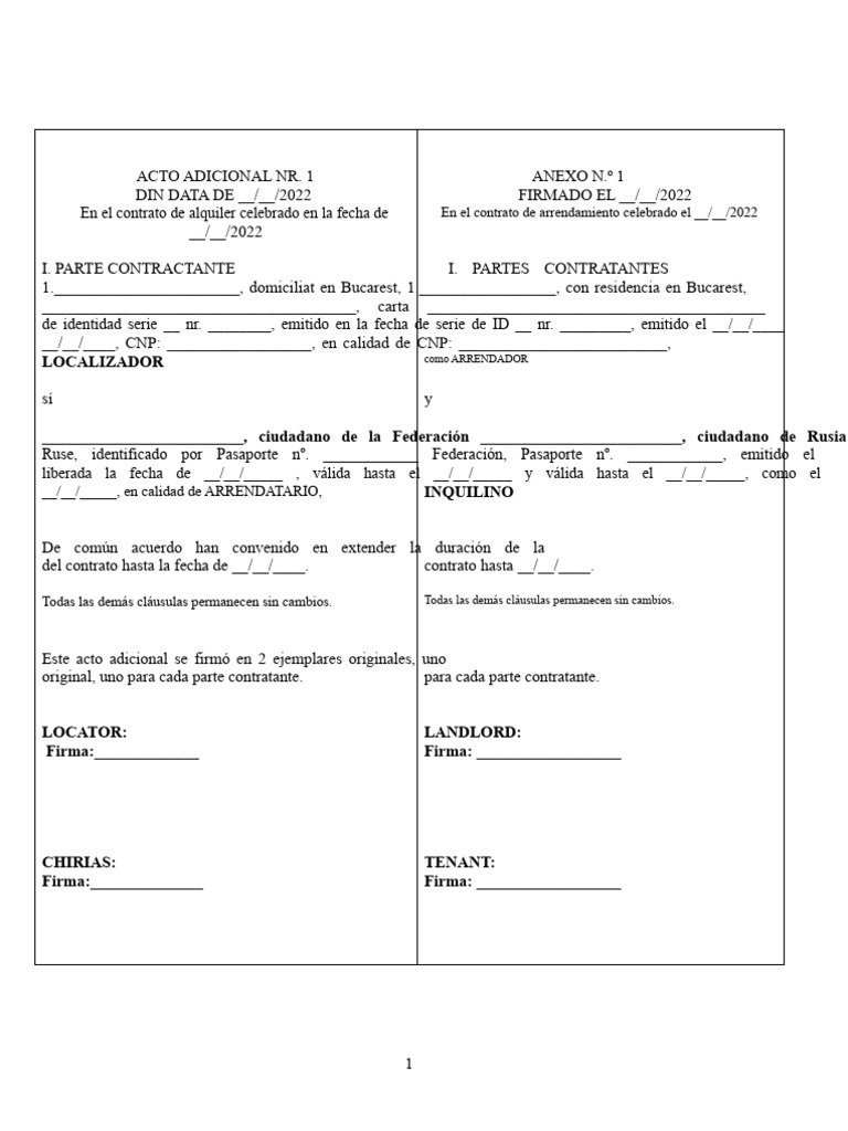 Annex Extension Rental Contract | PDF