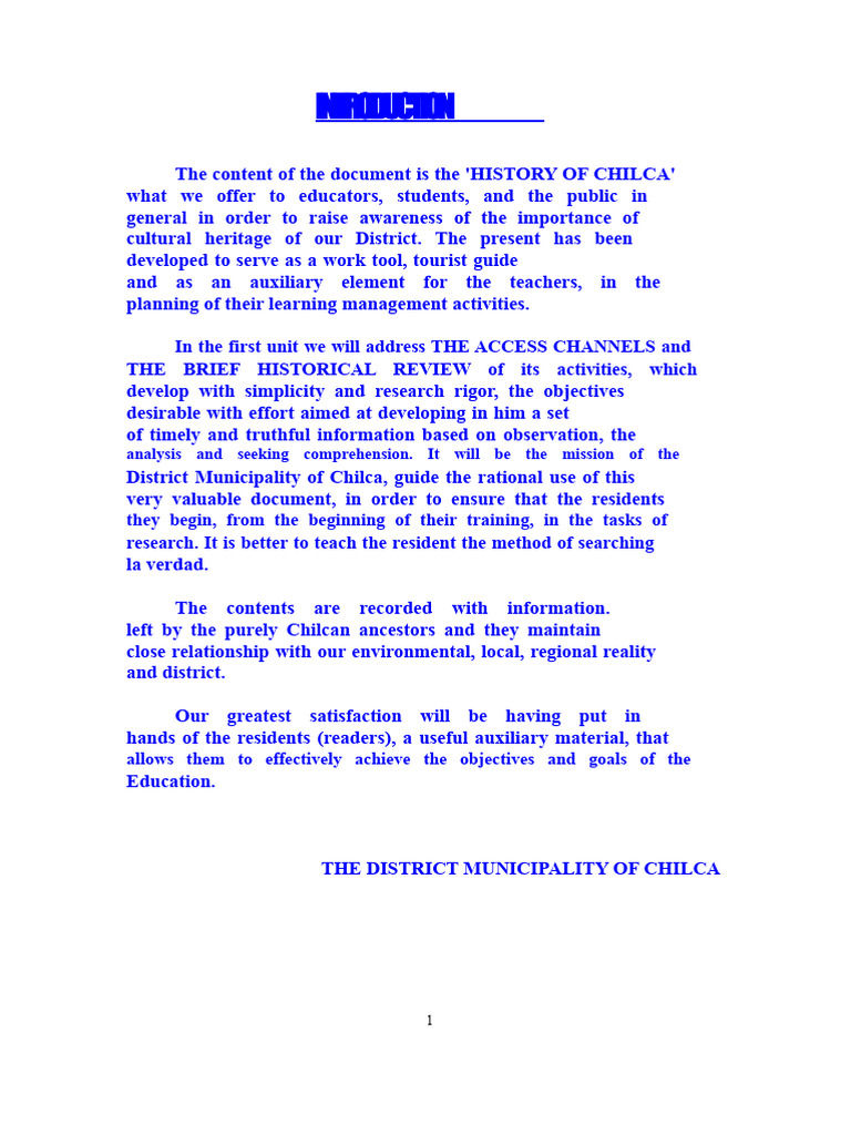 History of Chilca (Main) | PDF | Weaving | Textiles