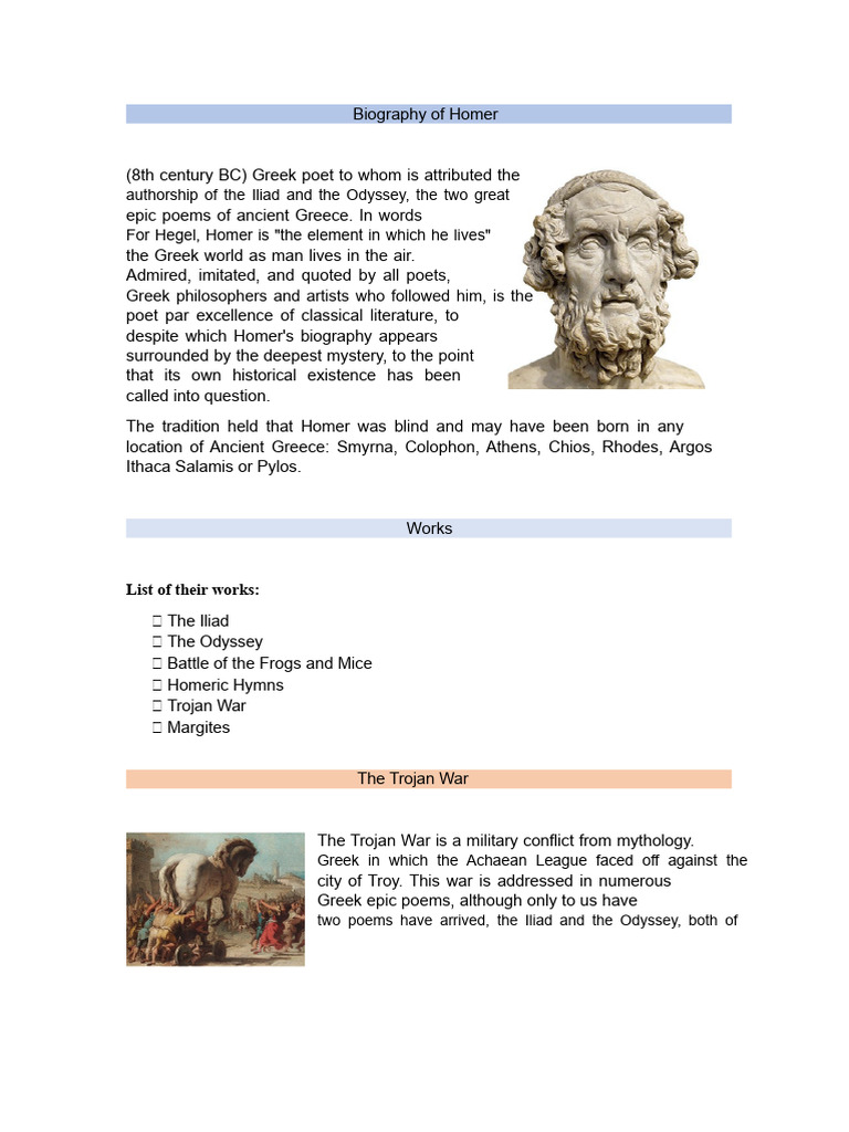 The Odyssey | PDF | Trojan War | Homer
