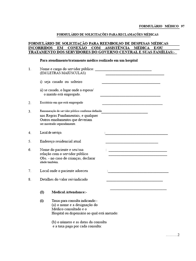 Formulário Med-97 | PDF | Hospital | Enfermagem