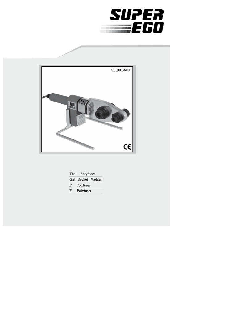 Polyfuser Socket Welder Manual | PDF | Welding | Construction