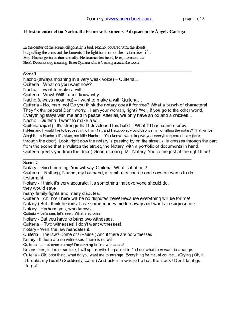 The Will of Uncle Nacho | PDF