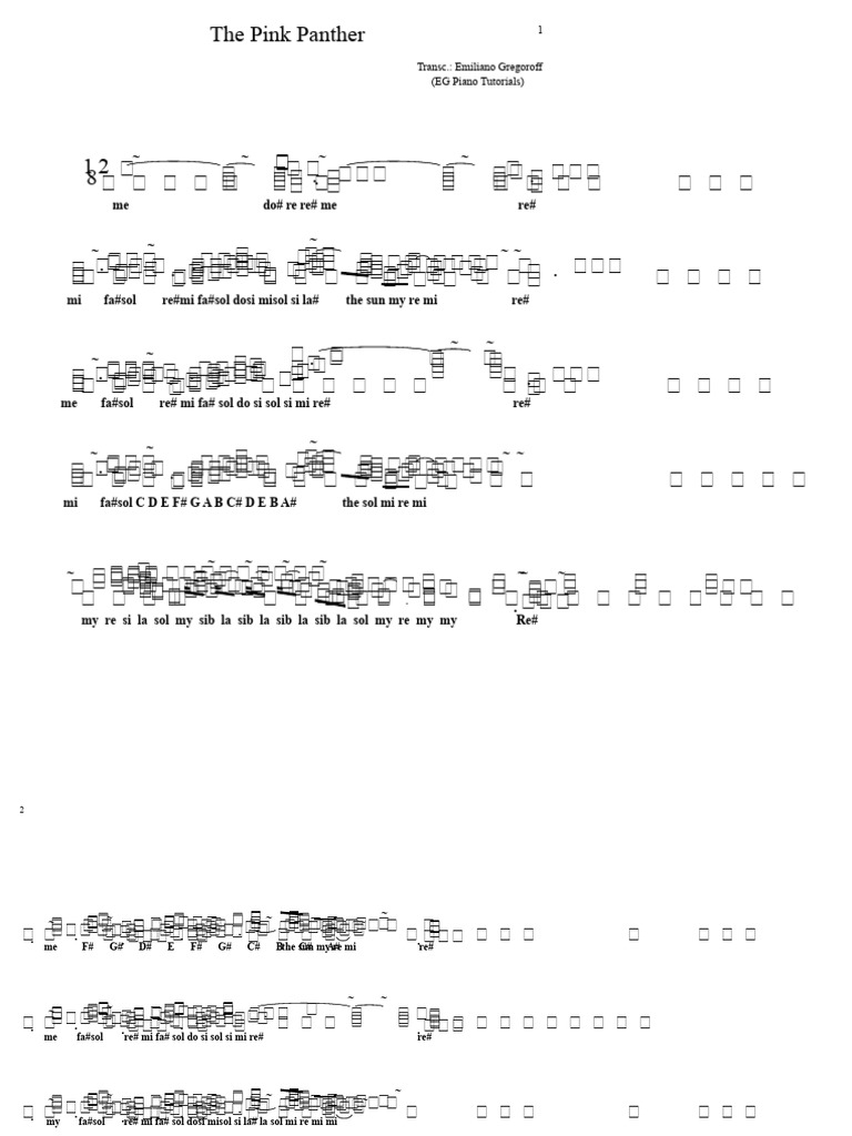 Pink Panther Piano Tutorial | PDF