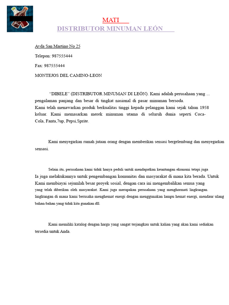 Surat Perkenalan Perusahaan | PDF