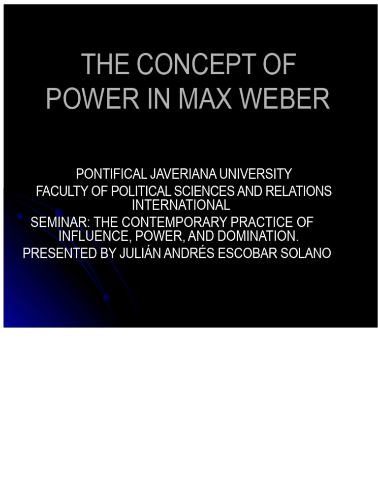 Understanding Power in Max Weber's Theory | PDF | Power (Social And ...