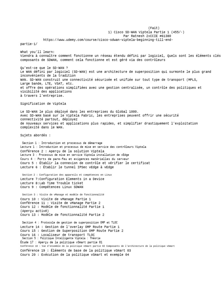Introduction à Cisco SD-WAN Viptela | PDF | Réseaux | Cyberespace