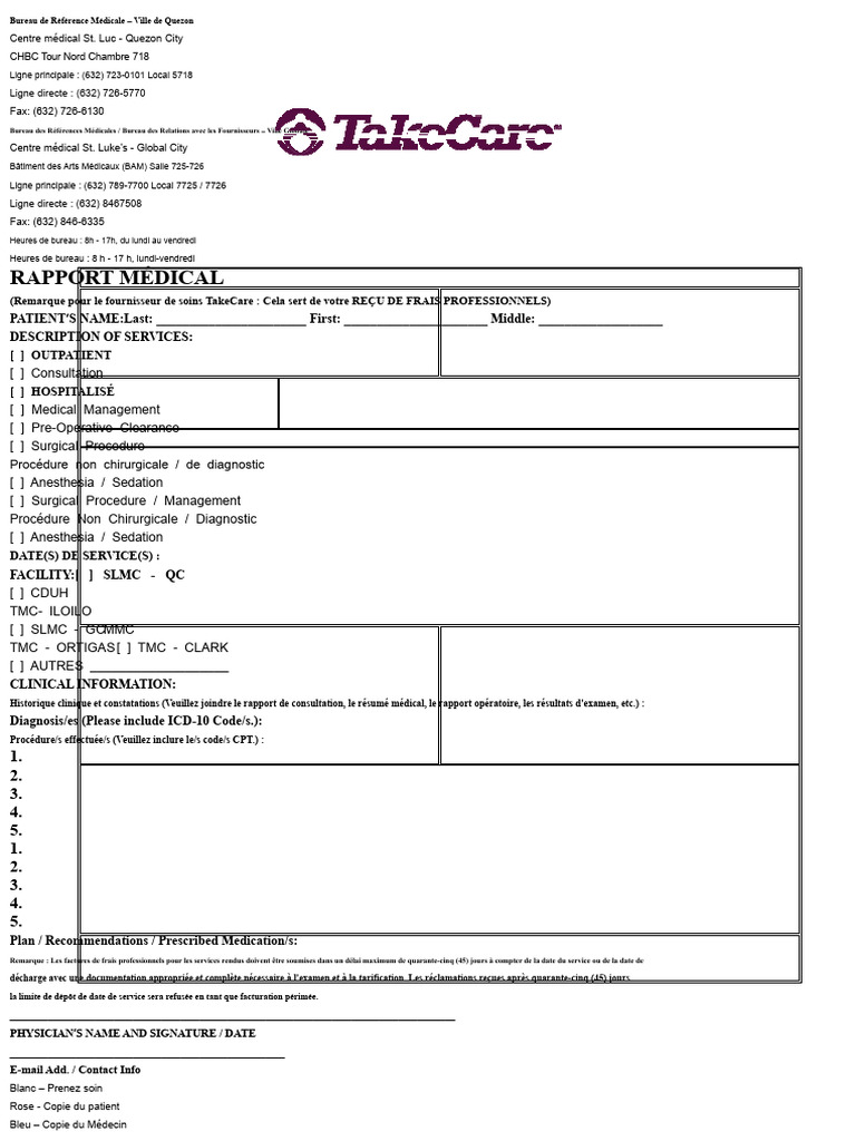 Rapport Médical et Références Médicales | PDF