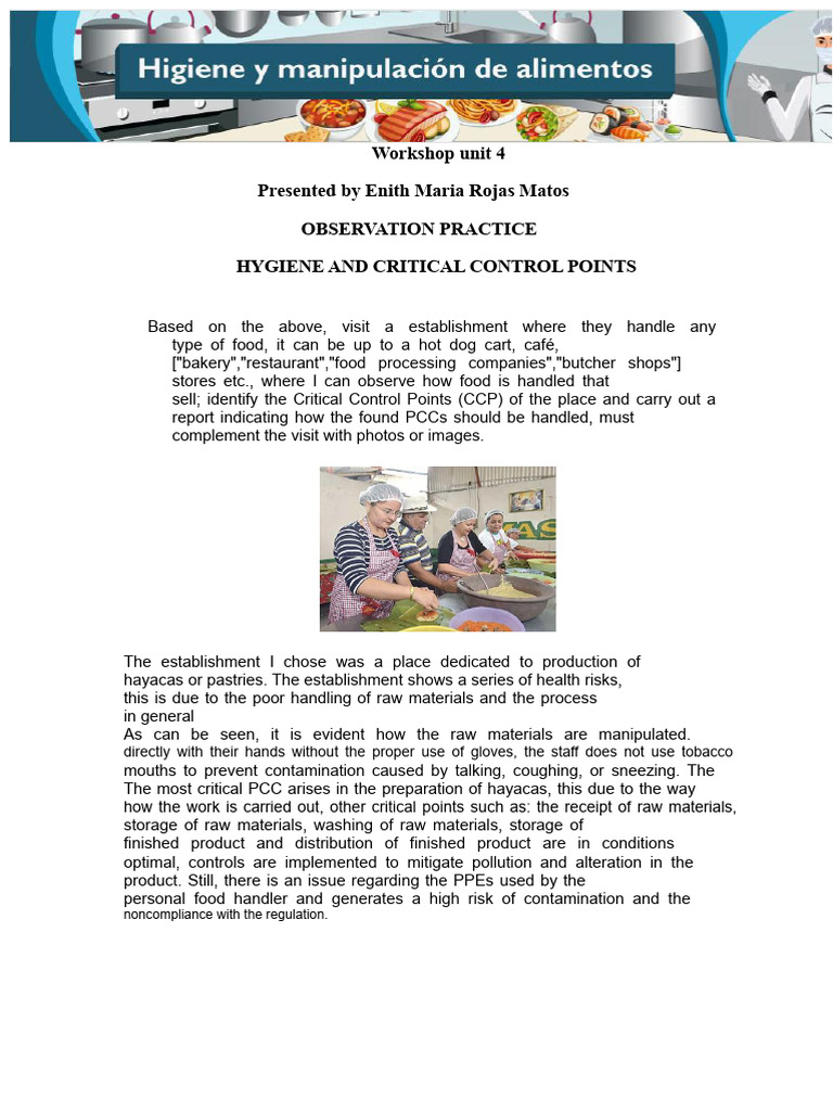 Food Safety: Hygiene & Control Points | PDF | Hand Washing