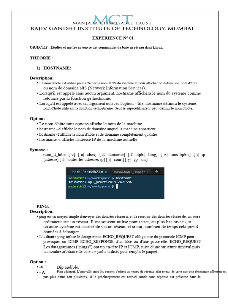 Commandes de Base de Mise en Réseau Linux | PDF | Système de noms de domaines | Routage