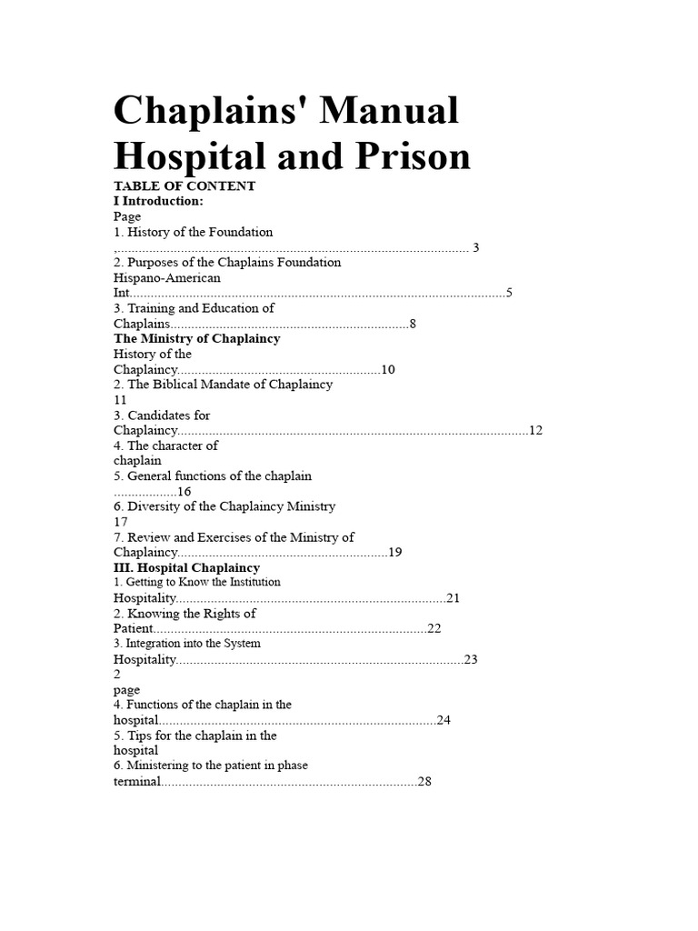 Chaplains Manual (In Prisons and Hospitals) | PDF | Major Depressive ...
