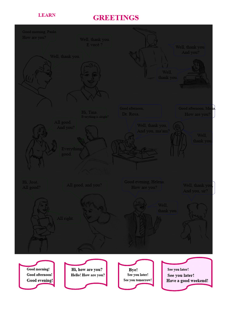 Essential Greetings and Introductions Guide | PDF | Linguistics | Syntax