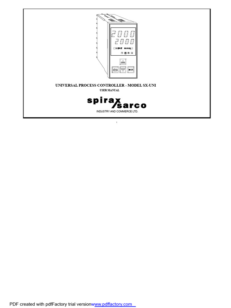 Universal Process Controller SX-UNI Manual | PDF | Parameter (Computer ...