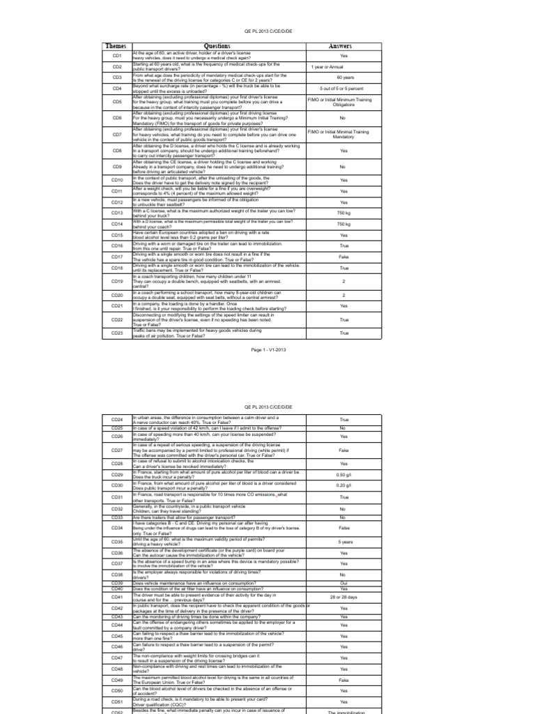 Driver Medical Check and Training FAQs | PDF | Semi Trailer Truck ...