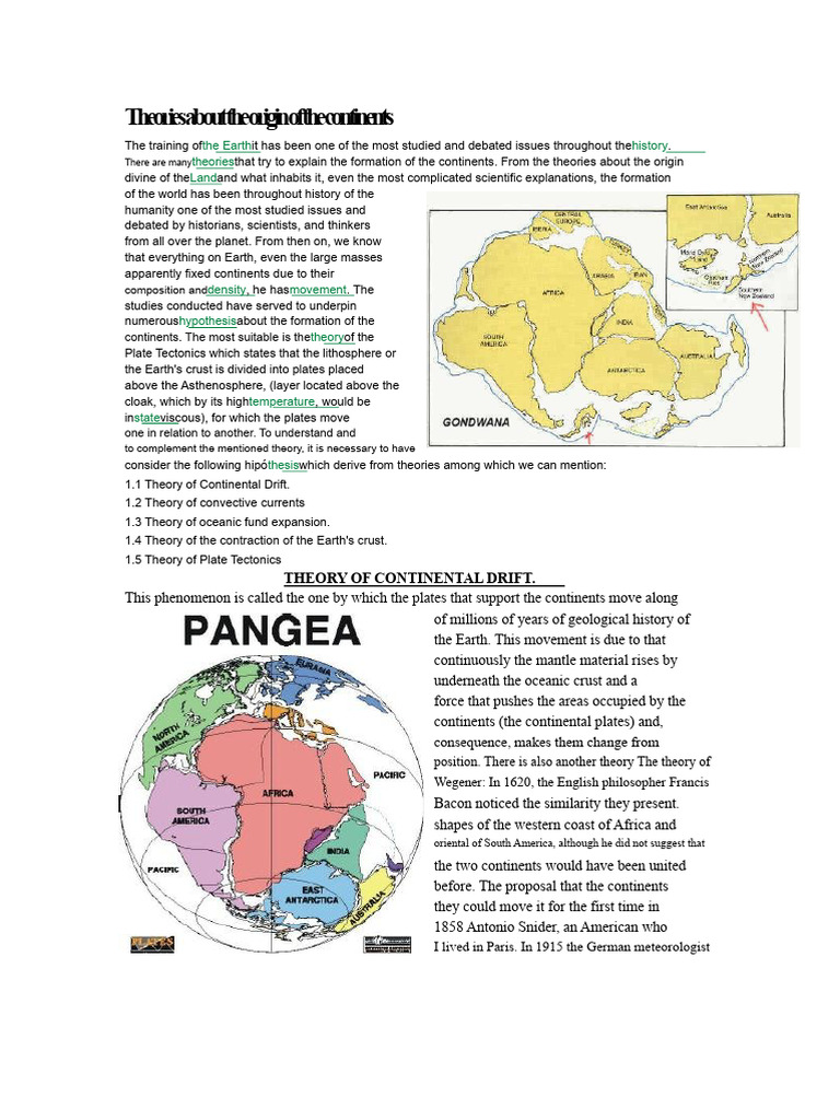 Theories About The Origin of The Continents | PDF | Plate Tectonics | Earth