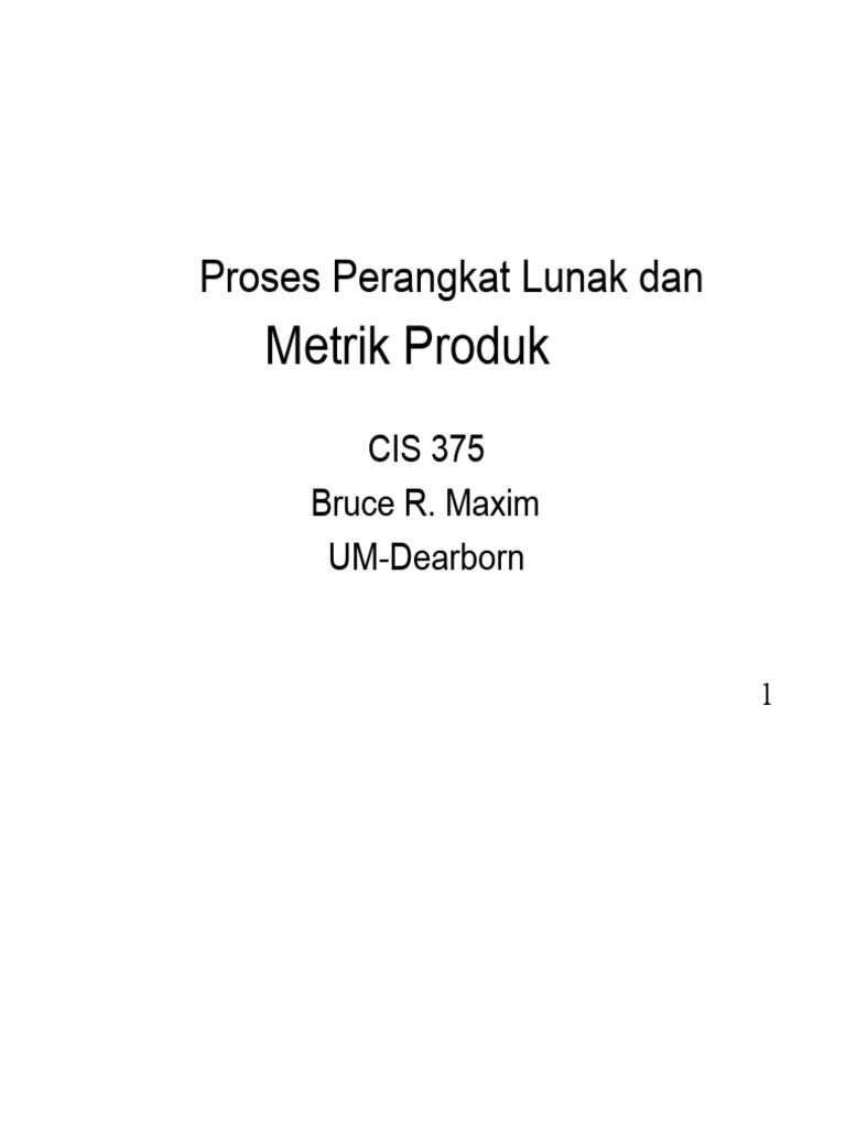 Metrik dan Proses Kualitas Perangkat Lunak | PDF