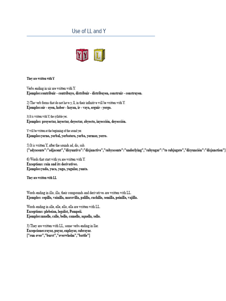 Use of LL and Y | PDF | Linguistics | Syntax