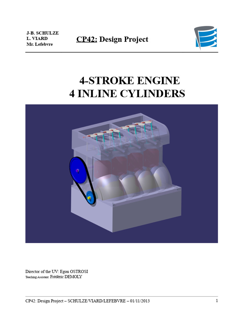 4-Stroke Engine Design Project Overview | PDF | Engines | Piston