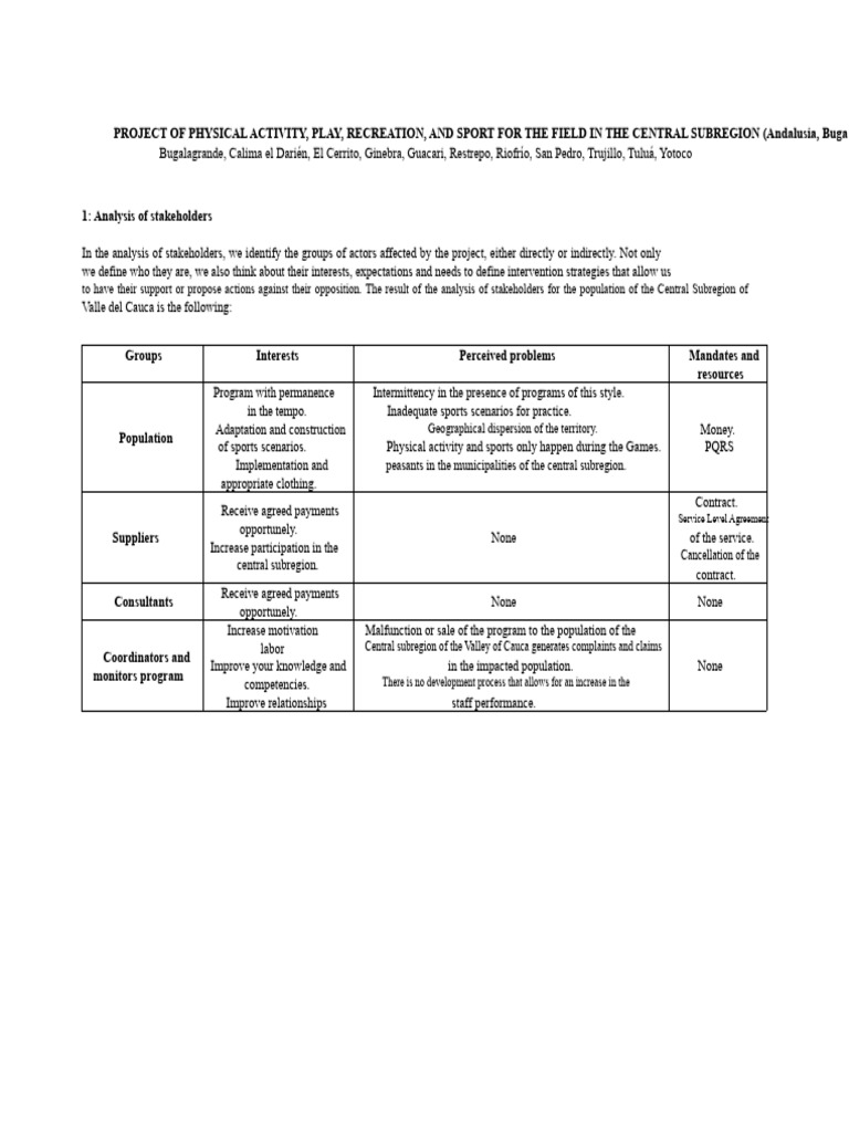 Sports and Recreation Project Analysis | PDF