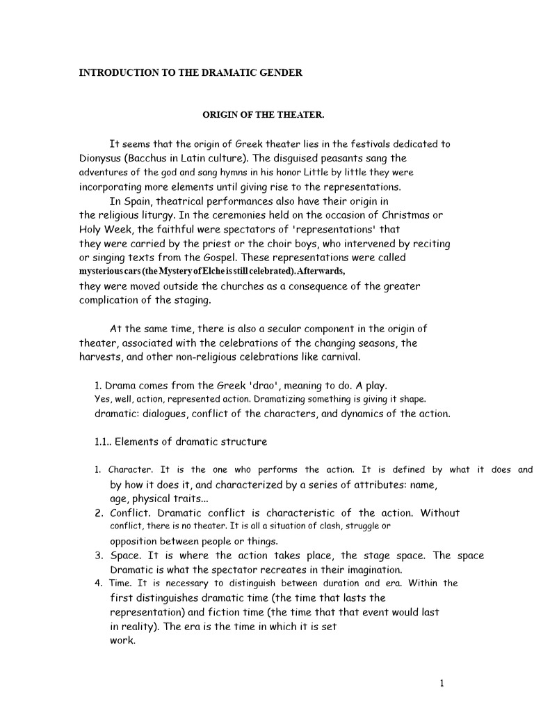 Origins and Elements of Dramatic Theater | PDF | Theatre | Comedy