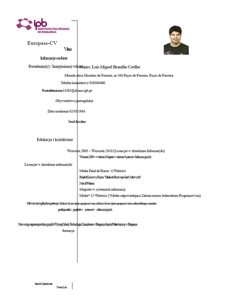 CV Luis Nunes | PDF