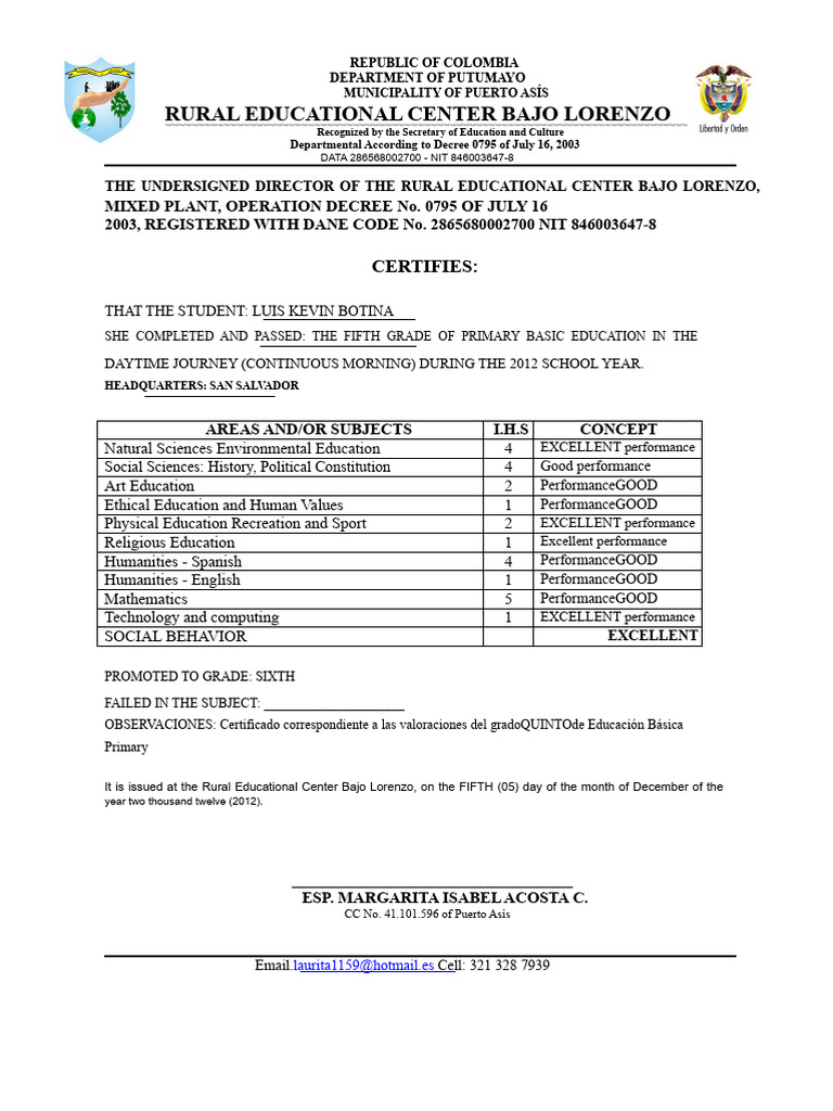 Study Certificates With Grades | PDF | Liberal Arts Education | Science