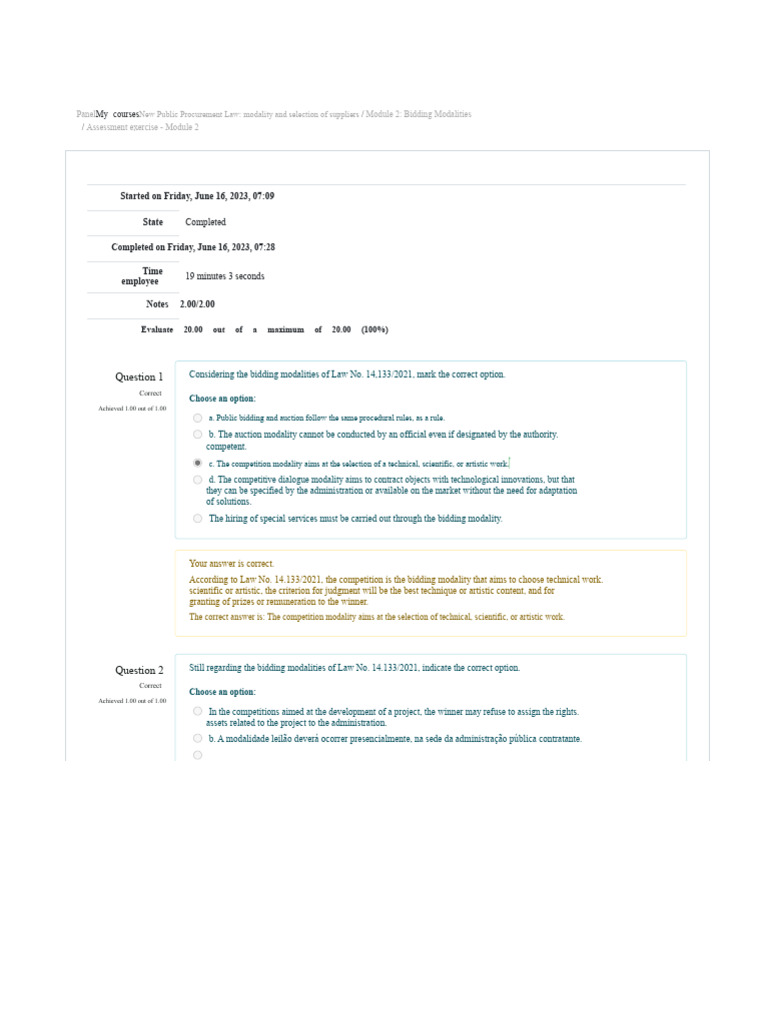Assessment Exercise - Module 2 - Review of The Attempt | PDF | Auction