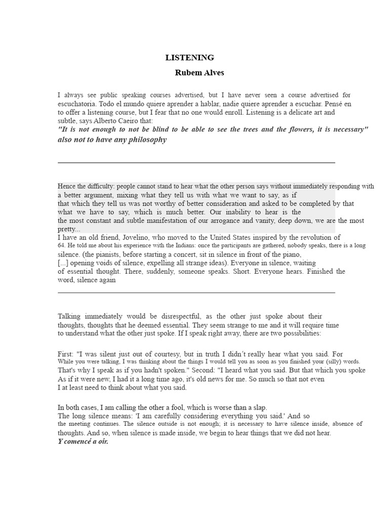 R. ALVES Listening Station | PDF | Silence