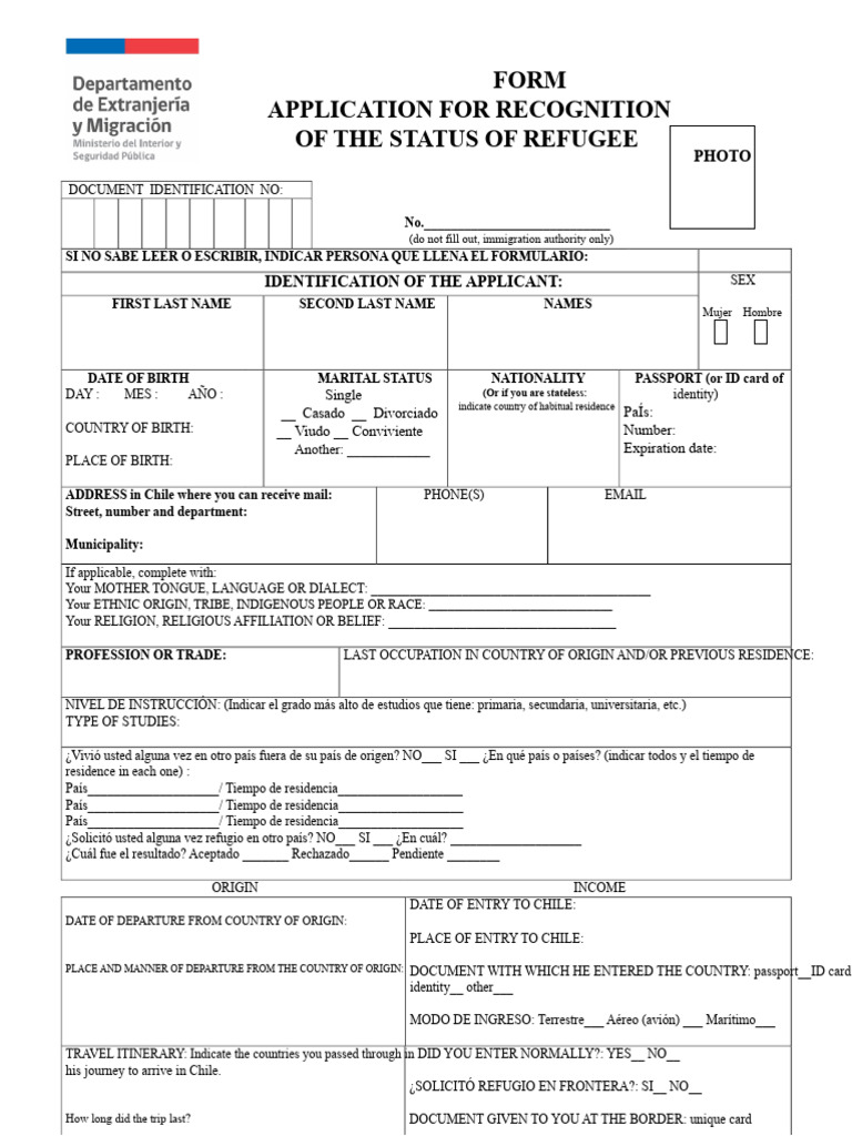 Application Form and Annex Refuge-1 | PDF | Crimes | Crime & Violence