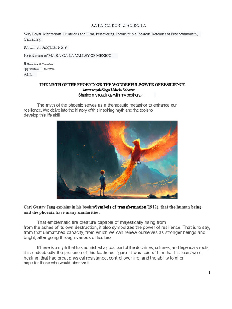 The Phoenix: A Symbol of Resilience | PDF | Carl Jung | Psychological ...
