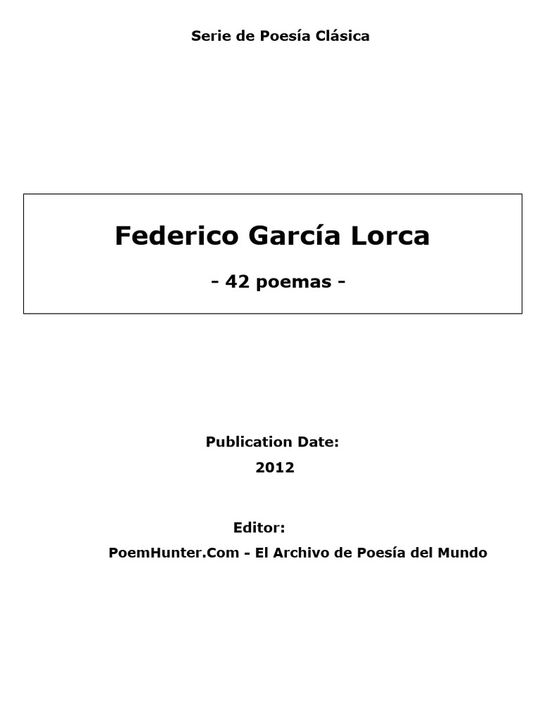 Poems by Lorca | PDF | Federico García Lorca | Salvador Dalí