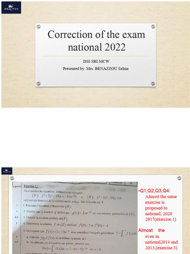 2022 National Exam Solutions and Analysis | PDF | Eigenvalues And ...
