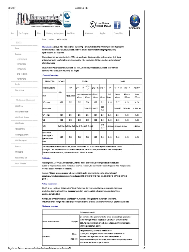 ASTM A36 Structural Steel Overview | PDF | Strength Of Materials ...