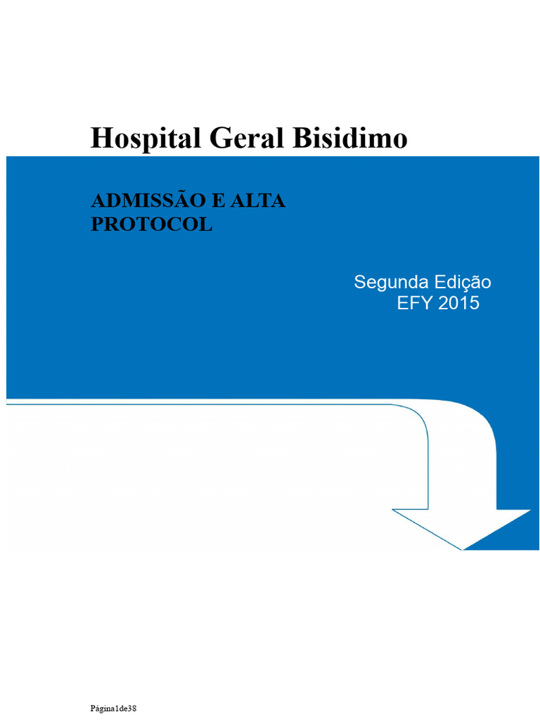 Protocolo de Admissão e Alta Hospitalar | PDF | Enfermagem | Hospital