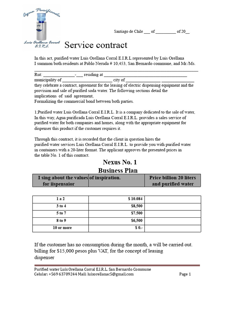 Water Contract | PDF | Economies | Business