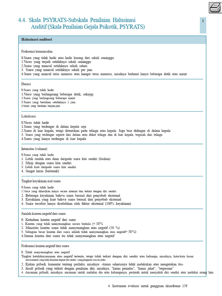 Penilaian Halusinasi Auditori PSYRATS | PDF