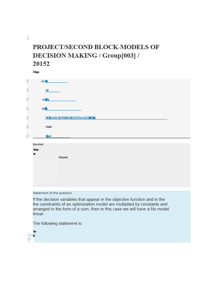 Linear Programming Optimization Quiz | PDF | Linear Programming ...